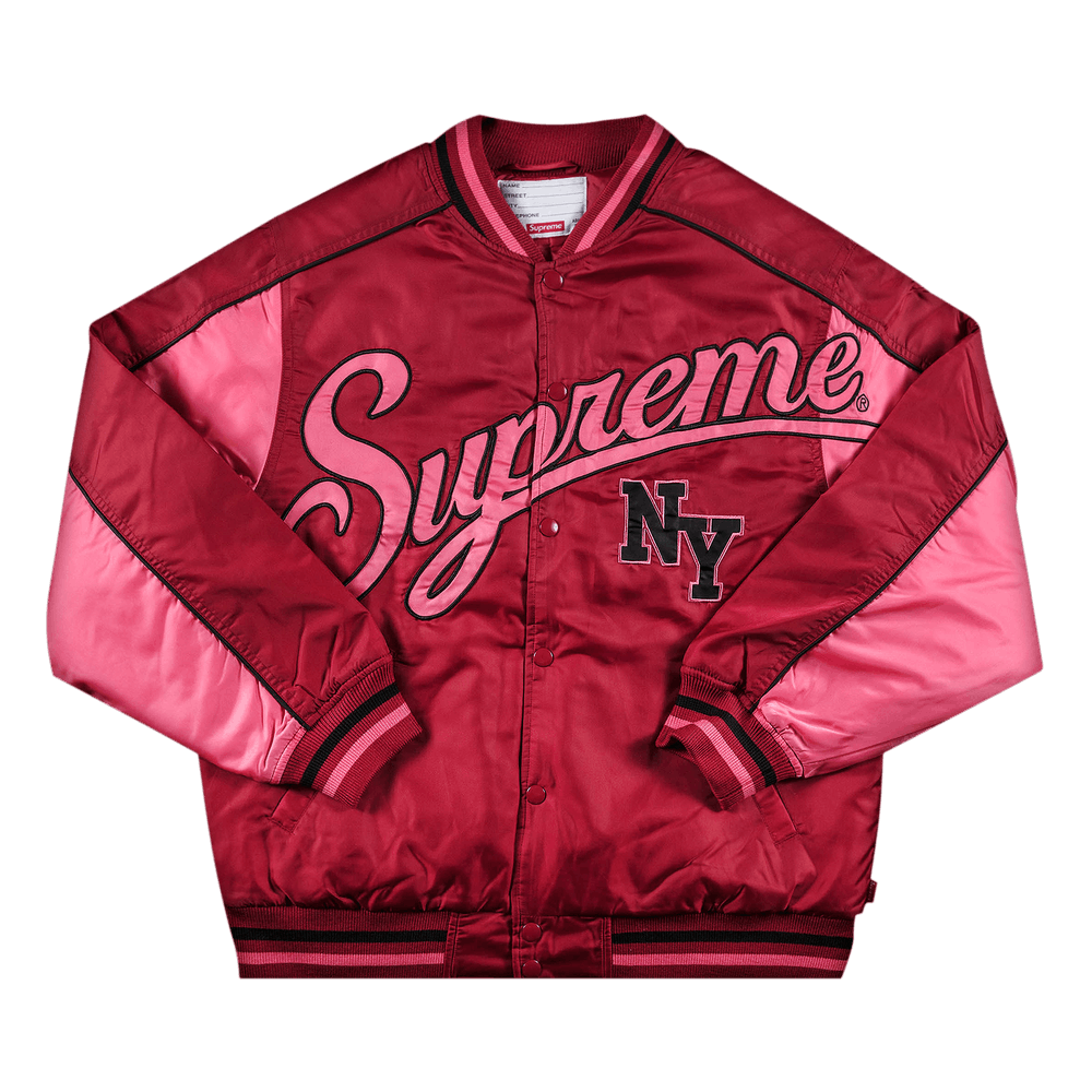 Supreme - Contrast Script Varsity Jacket - www.kaikobo-kk.co.jp