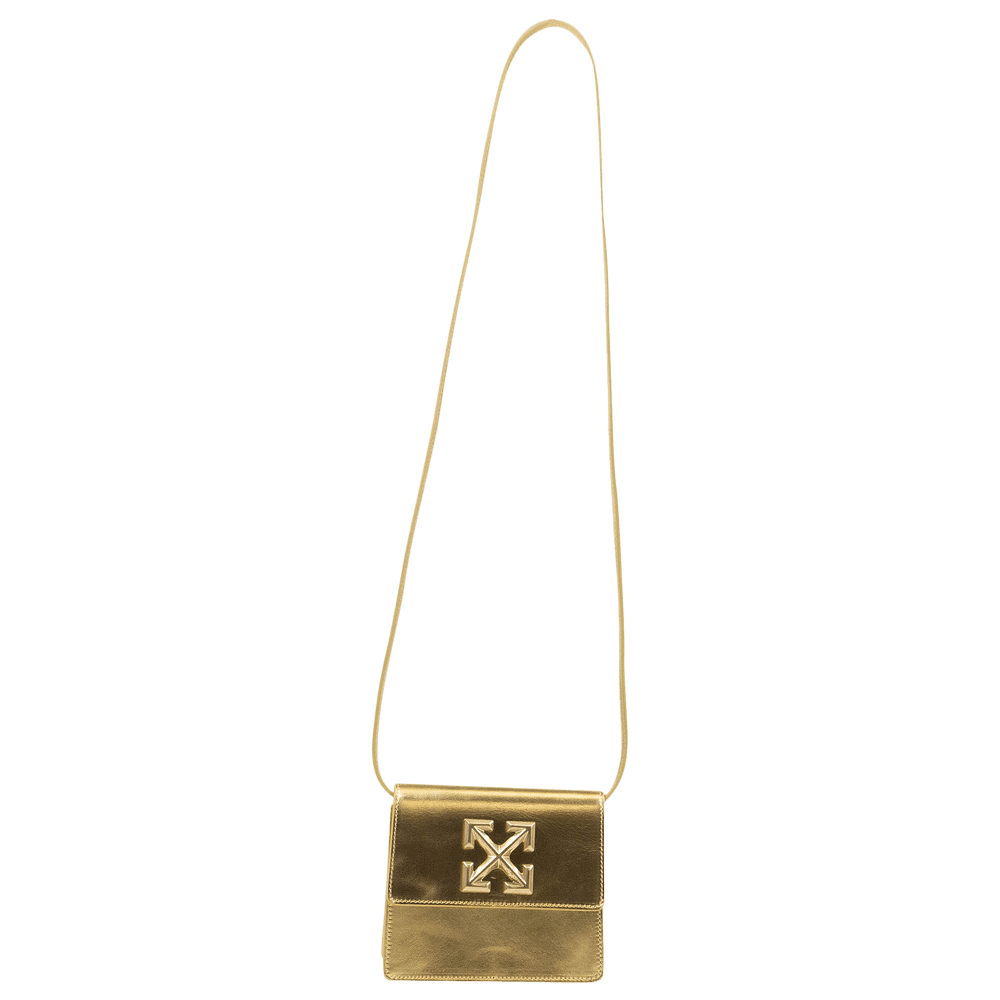 Off-White Metalized 0.7 Jitney Bag Gold Metal Price in India | Culture ...