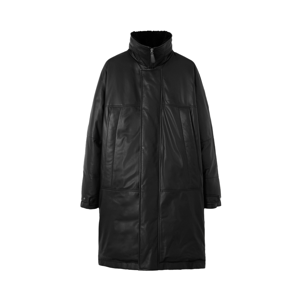 Buy Burberry Leather Down-Filled Oversized Parka 'Black Buy Burberry Leather Down-Filled Oversized Parka 'Black