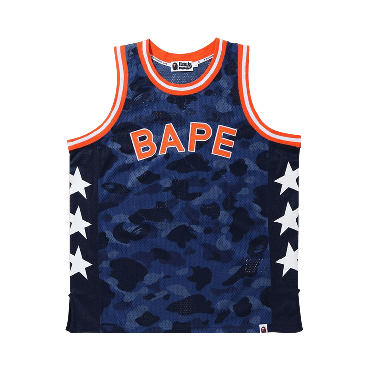 BAPE Color Camo Bape Basketball Tank Top 'Navy' | GOAT