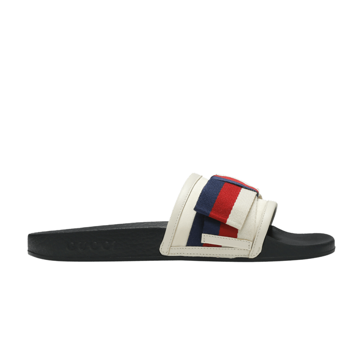 Gucci Wmns Satin Slide 'Web Bow' | GOAT