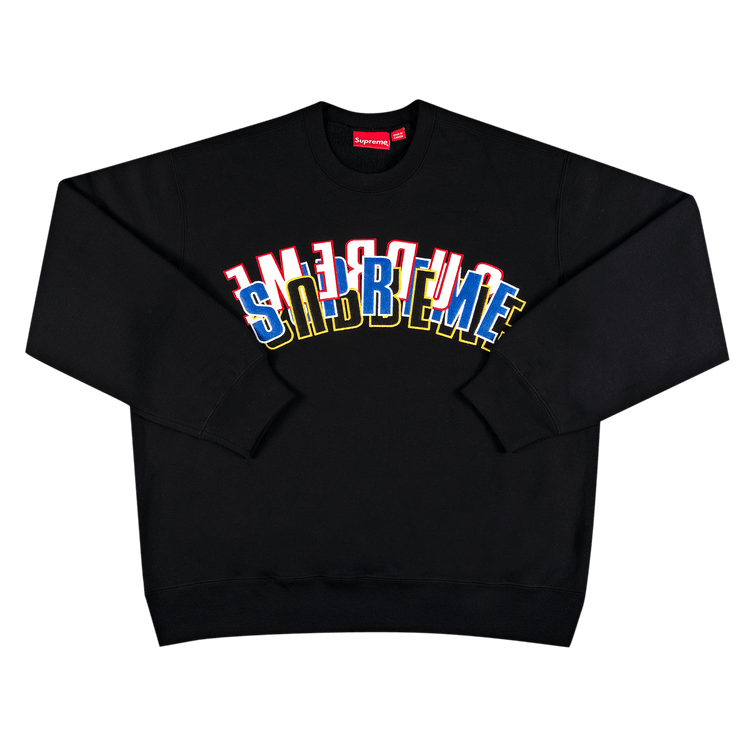Buy Supreme Stacked Crewneck 'Black' - SS21SW76 BLACK | GOAT