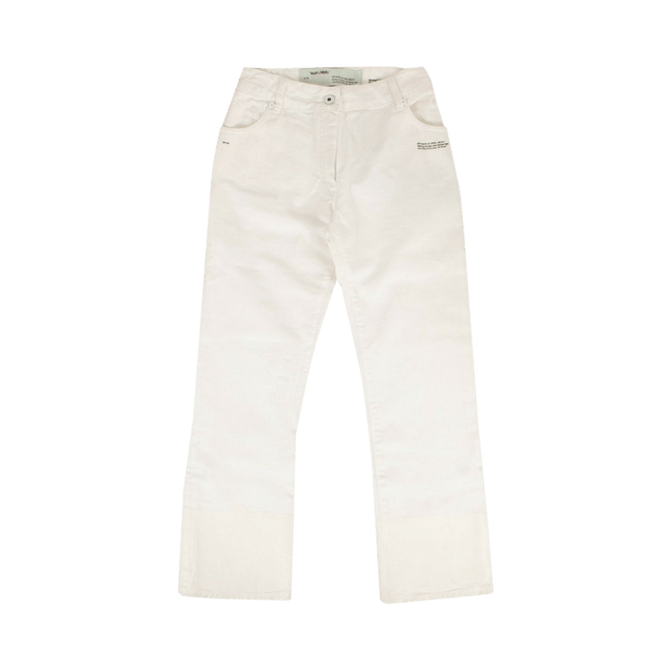 Off-White Contrast Hem Mid-Rise Jeans 'White' | GOAT