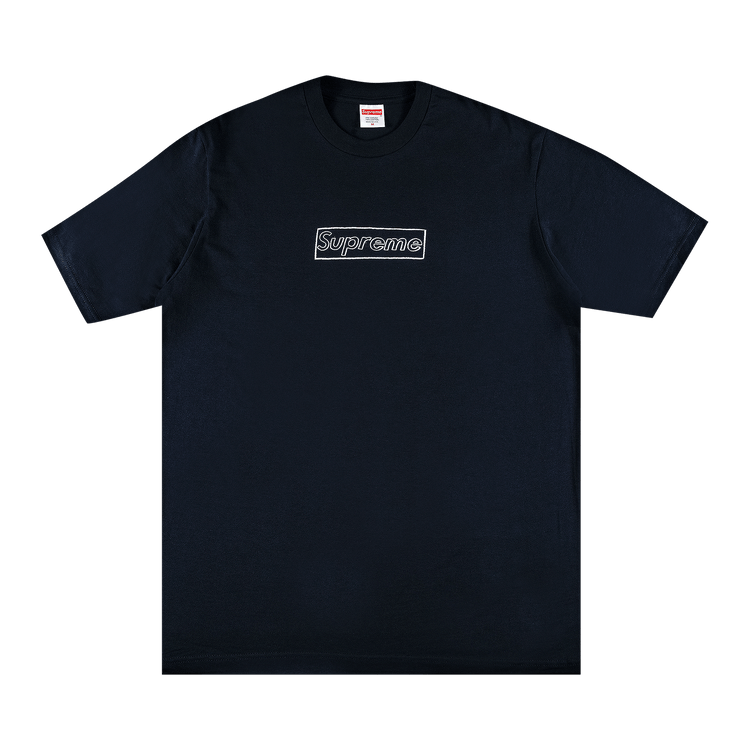 Supreme x KAWS Chalk Logo Tee 'Navy' | GOAT