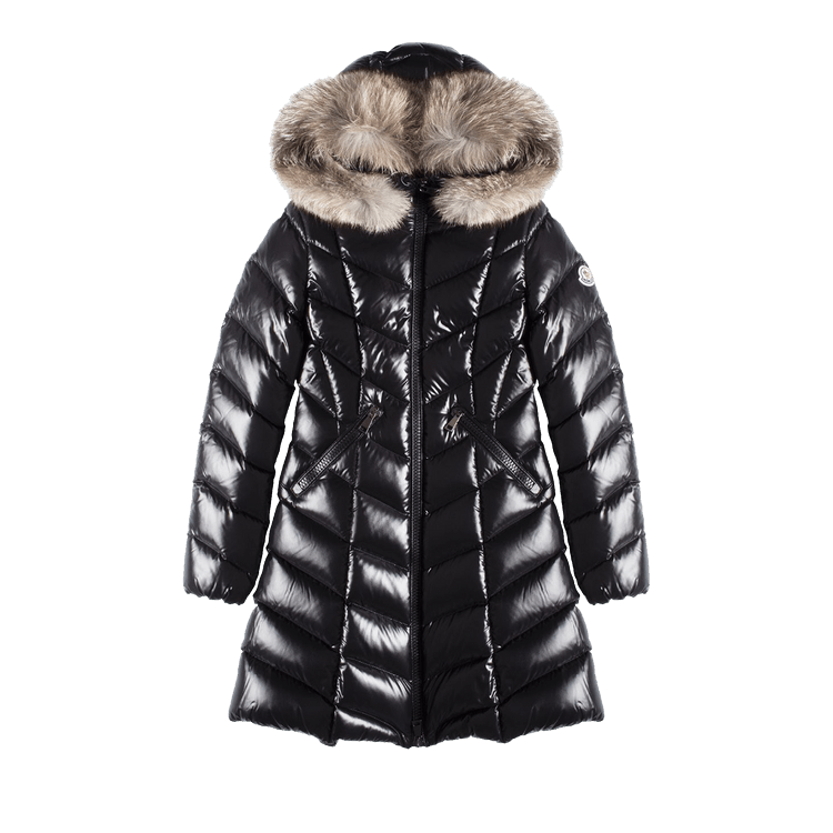 Buy Moncler Fulmarus Long Full Zip Coat With Fur Neck 'Black' - 1C565 ...