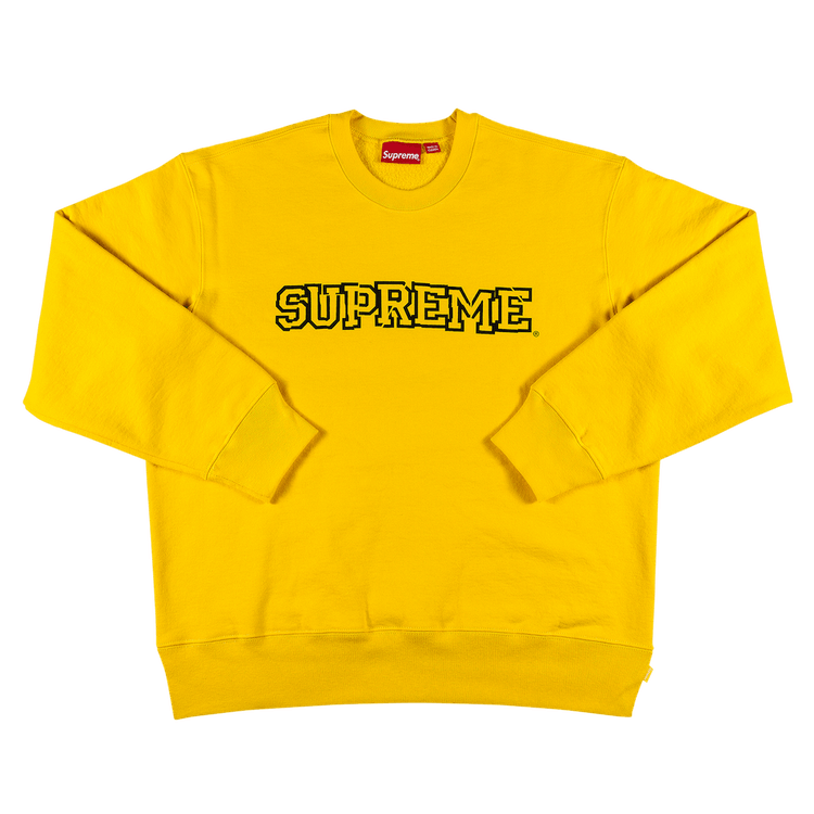 Buy Supreme Shattered Logo Crewneck 'Yellow' - FW21SW44 YELLOW | GOAT