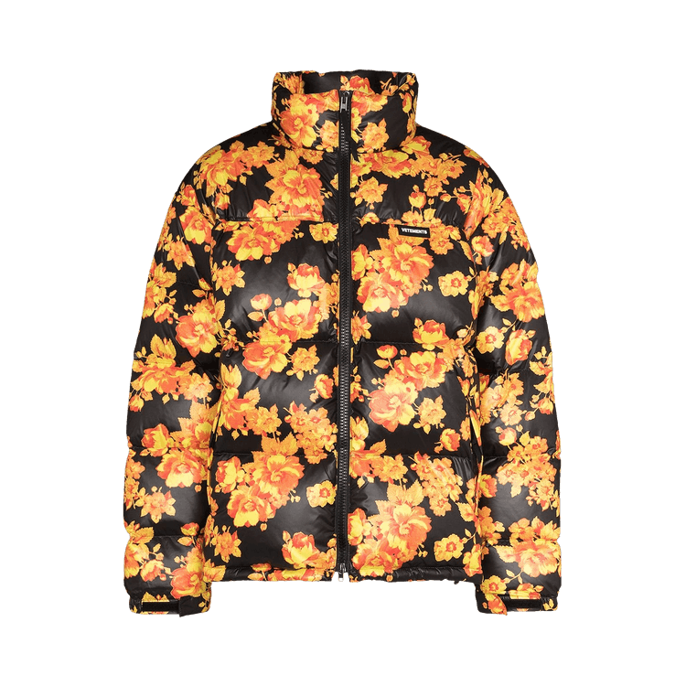 Vetements Acid Flower Puffer Jacket 'Black Flower Print' | GOAT