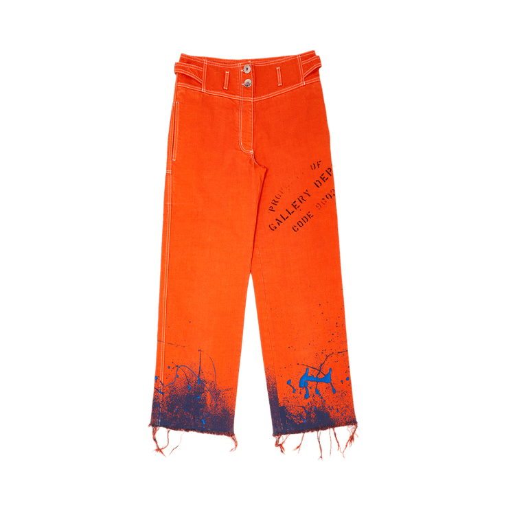 Gallery Dept. x Lanvin Paint Splatter Jeans 'Orange' | GOAT
