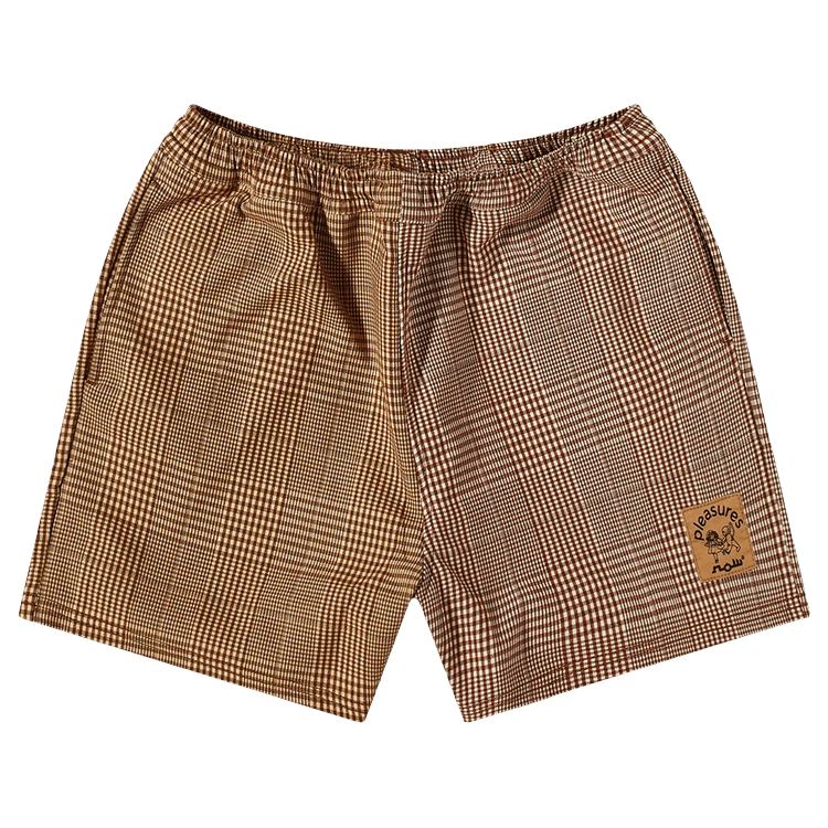 Pleasures Chase Plaid Shorts Brown Goat