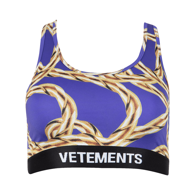 Vetements Gold Chain Sports Bra 'Royal Blue' | GOAT