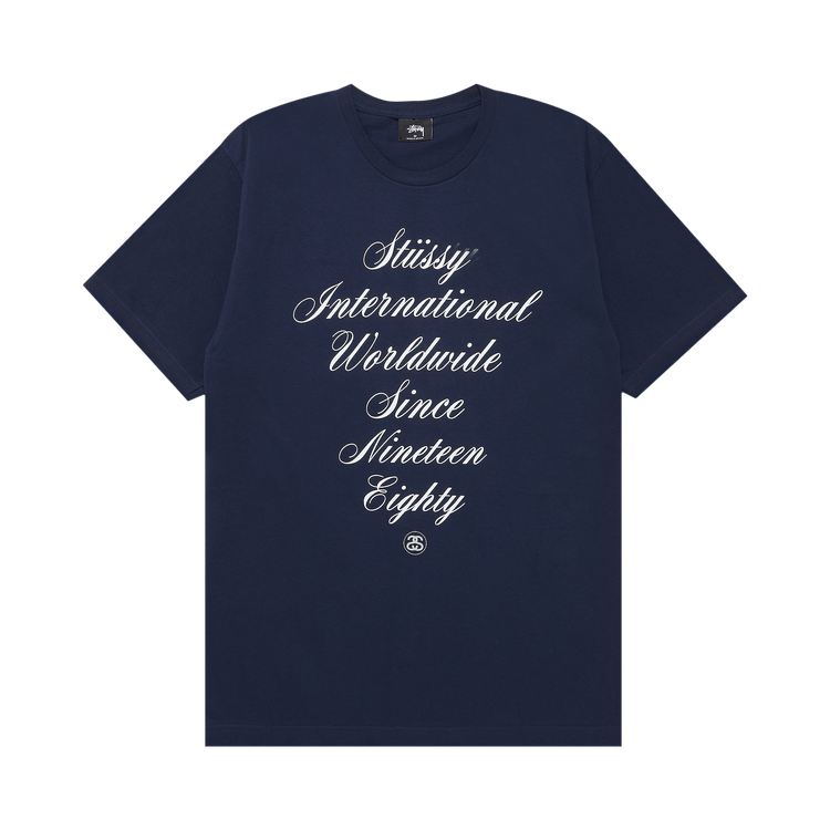 Stussy International Script Tee 'Navy' | GOAT