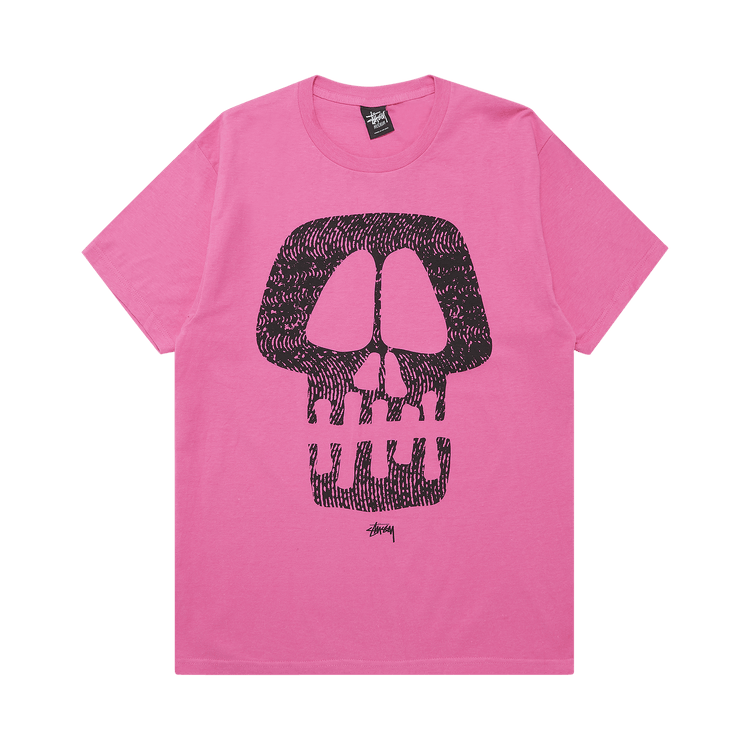 Stussy Static Skull Tee 'Pink' | GOAT