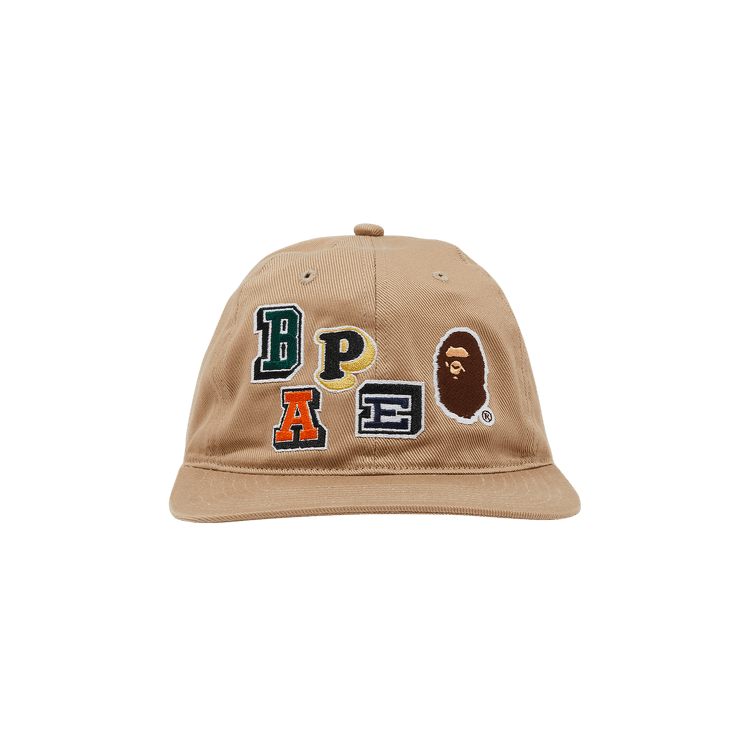 Buy BAPE Multi Fonts Patch Panel Cap 'Beige' - 1I30 180 004 BEIGE | GOAT
