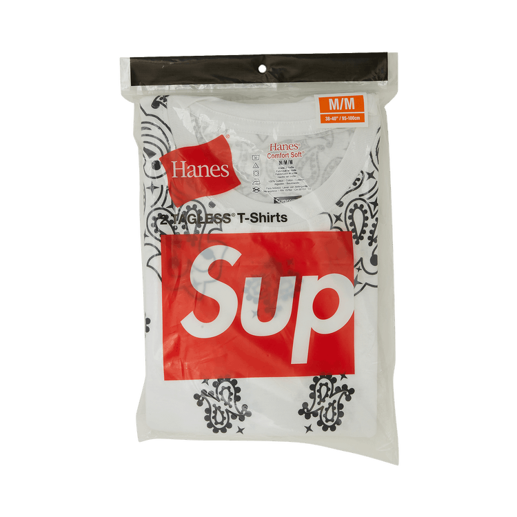 Buy Supreme X Hanes Bandana Tagless Tees 2 Pack White Fw22a60 White Goat