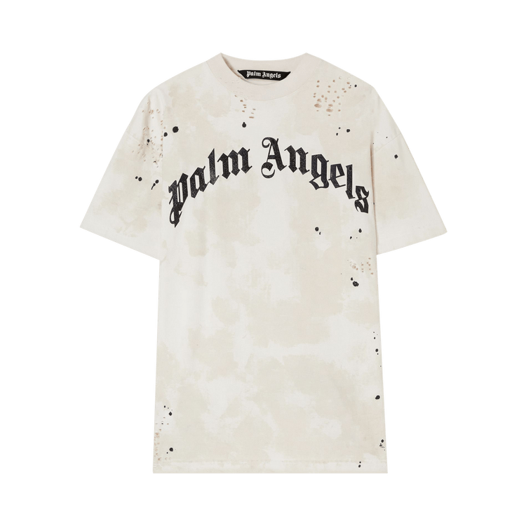 Palm Angels Glittered Logo Classic Tee 'Off White' | GOAT