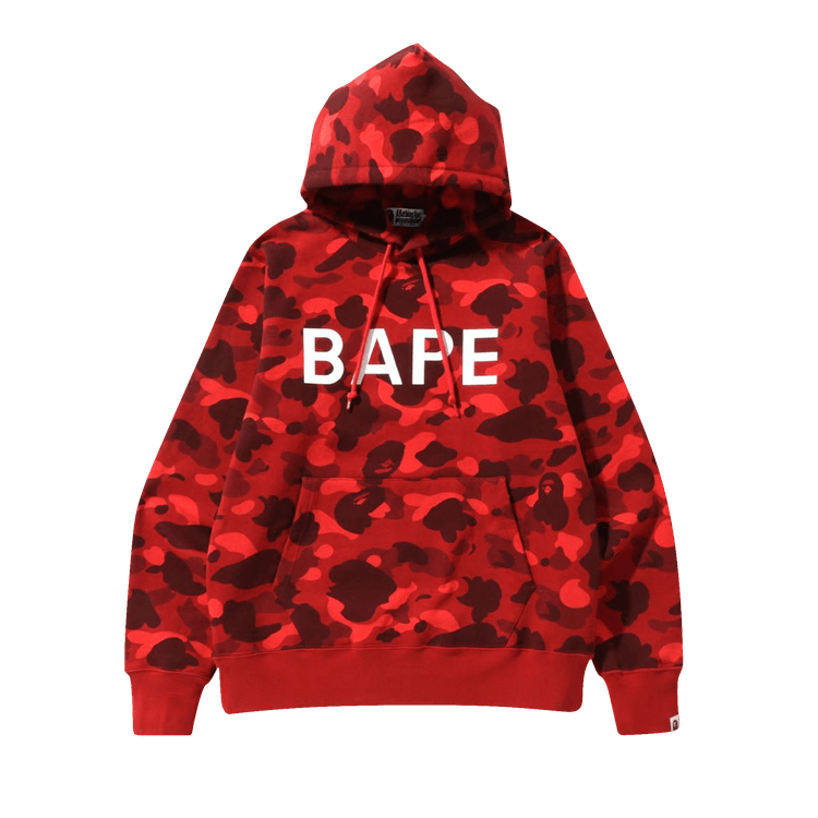BAPE Color Camo Bape Pullover Hoodie 'Red' | GOAT