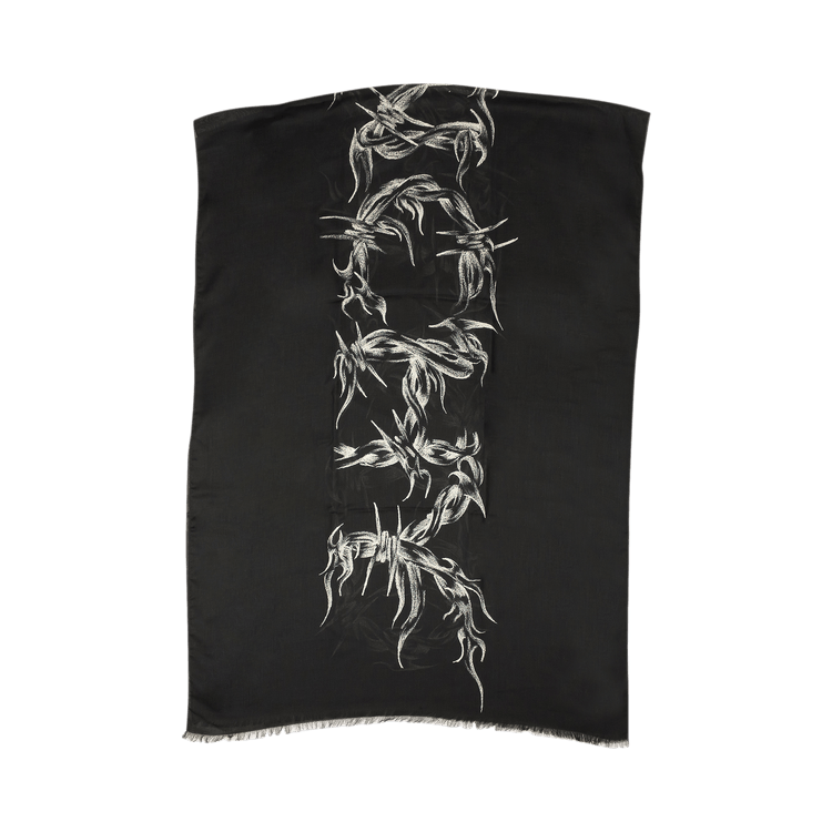 Givenchy Cashmere Blend Barbed Wire Scarf 'Black' | GOAT