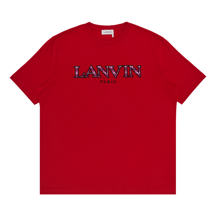 Lanvin Curb Embroidered T-Shirt 'Lipstick' | GOAT