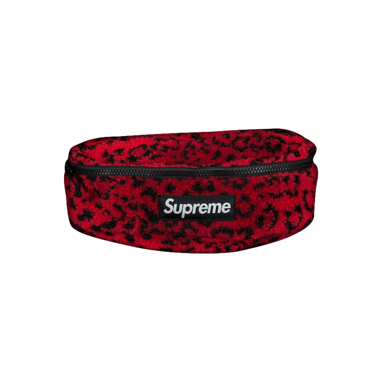 Supreme Leopard Fleece Waist Bag 'Red' | GOAT UK