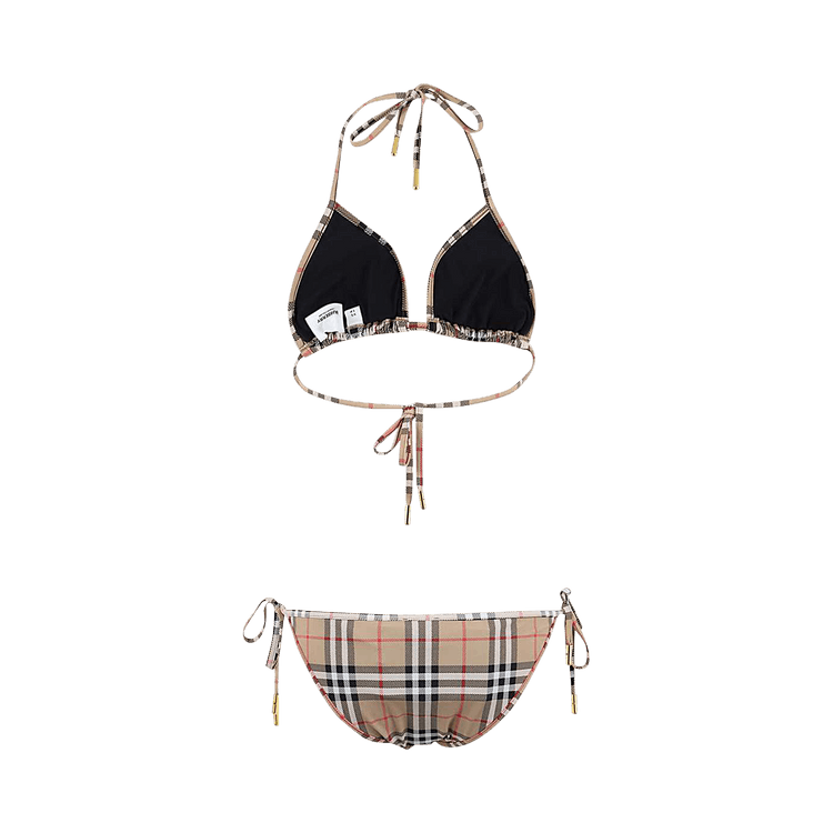 Burberry Vintage Check Triangle Bikini 'Archive Beige IP Check' | GOAT