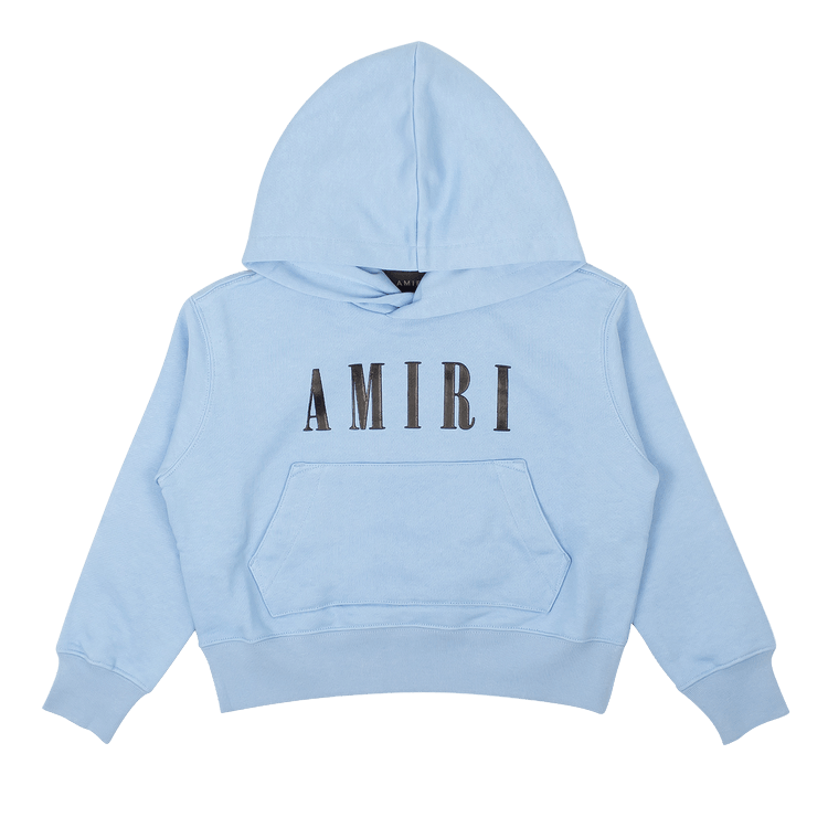 Amiri Logo Pullover Hoodie 'Light Blue' | GOAT