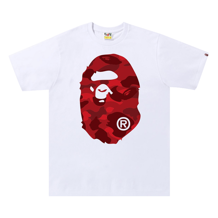 Buy BAPE Color Camo Big Ape Head Tee 'White/Red' - 1I80 110 015 WHITE ...