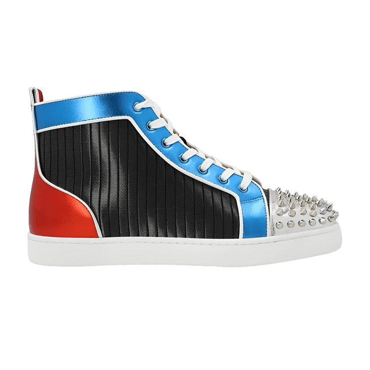 Buy Christian Louboutin Lou Spikes Orlato Flat 'Pleated Metallic ...