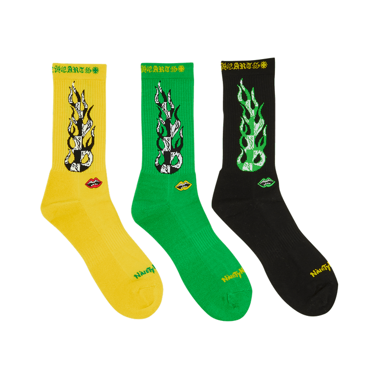 Buy Chrome Hearts x Matty Boy Flame Socks 'Green/Yellow/Black' - 1383 ...