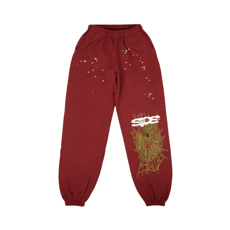 Buy Sp5der Sweatpants 'Maroon' - 2406 1FW220204S MARO | GOAT
