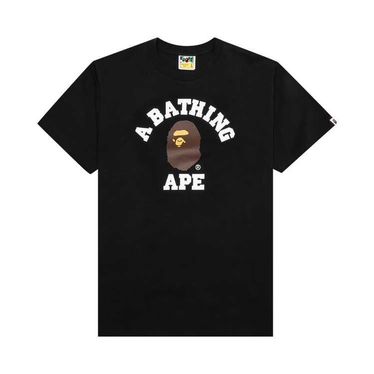 Buy BAPE College Tee 'Black' - 1J30 110 001 BLACK | GOAT