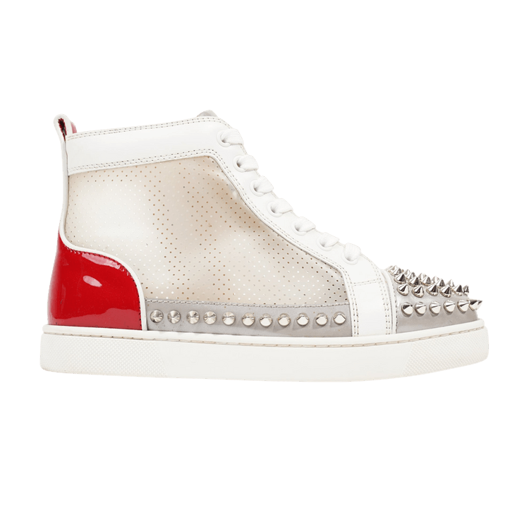 Buy Christian Louboutin Louis Flat Calf Spikes 'White Red PVC ...