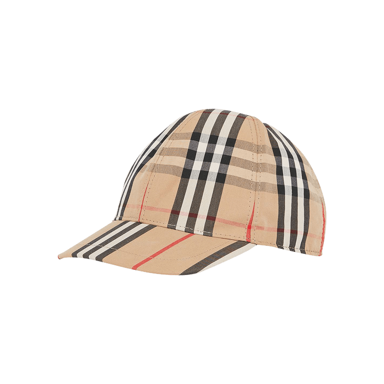 Buy Burberry Kids Check Baseball Cap 'Archive Beige' - 8015737 | GOAT