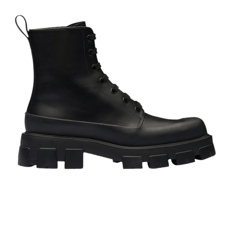 Prada Monolith Leather Ankle Boot 'Black' - Culture Circle