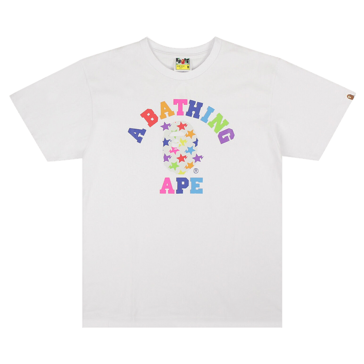 Buy BAPE ABC Rainbow T-Shirt 'Multicolor/White' - 0039 1000001XXART ...