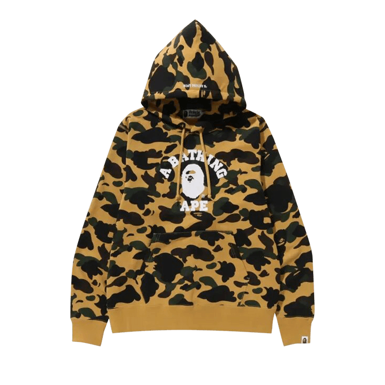 Buy BAPE 1st Camo College Pullover Hoodie 'Yellow' - 1K30 114 005 ...