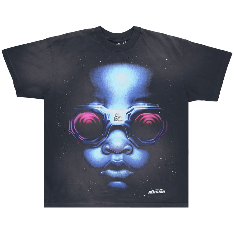 Buy Hellstar Goggle T-Shirt 'Black/Blue' - HS T2 BLAC | GOAT