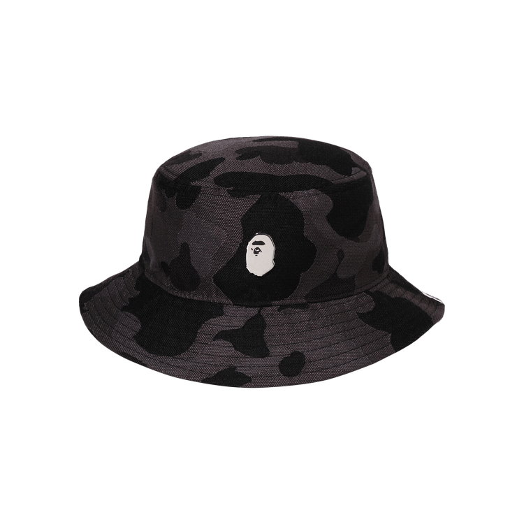 Buy BAPE Camo One Point Metal Logo Pin Bucket Hat 'Black' - 1K30 181 ...