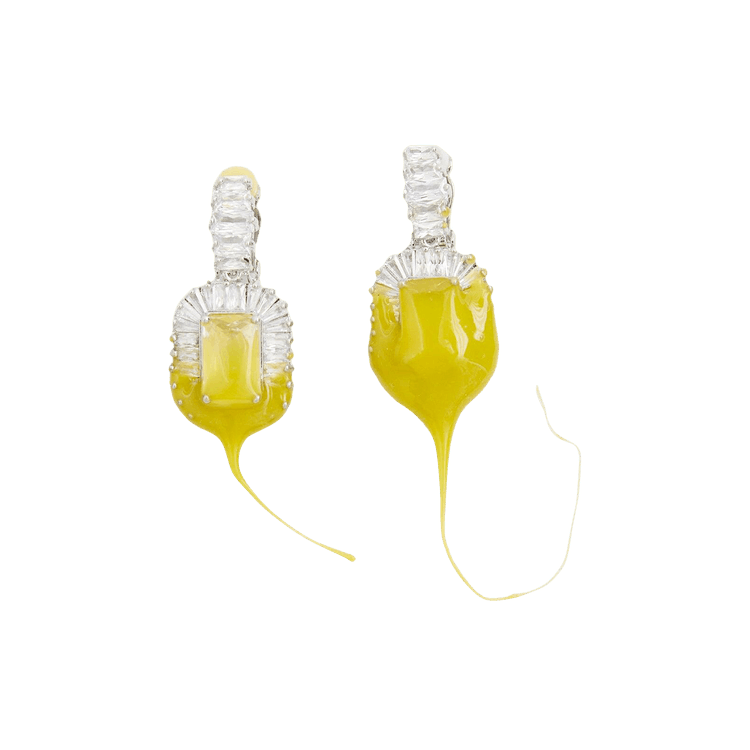 Buy Ottolinger Diamond Dip Clip Earrings 'Mustard' - 2500015 MUSTARD | GOAT