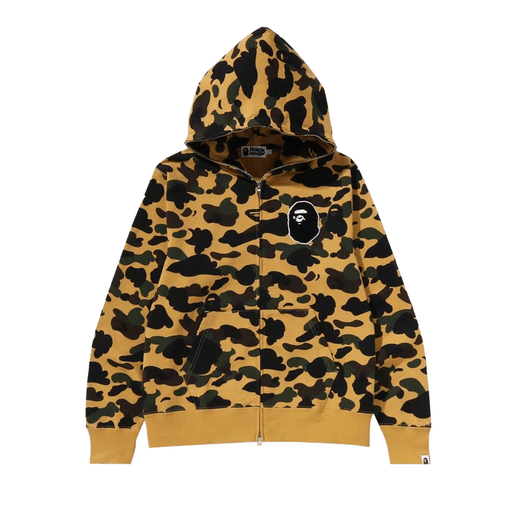 Buy BAPE 1st Camo Full Zip Hoodie 'Yellow' - 1K30 115 004 YELLOW | GOAT