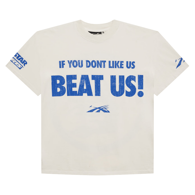 Buy Hellstar Beat Us! T-Shirt 'White/Blue' - HS SB 0653 WHIT | GOAT