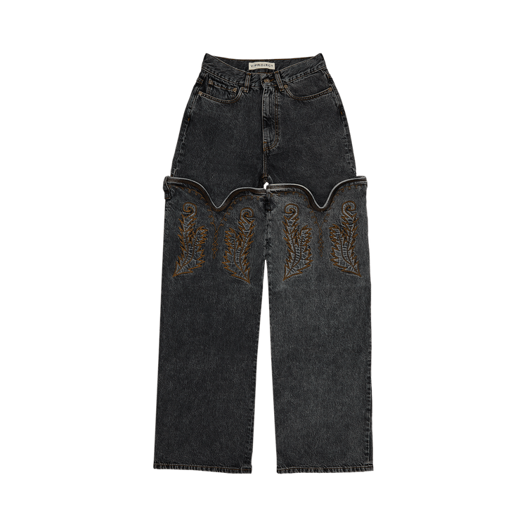 Buy Y/Project Evergreen Maxi Cowboy Cuff Jeans 'Vintage Black ...
