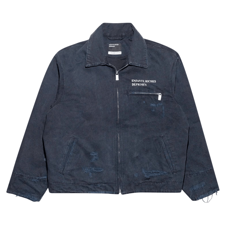 Buy Enfants Riches Déprimés Logo Distressed Work Jacket 'Faded Black ...