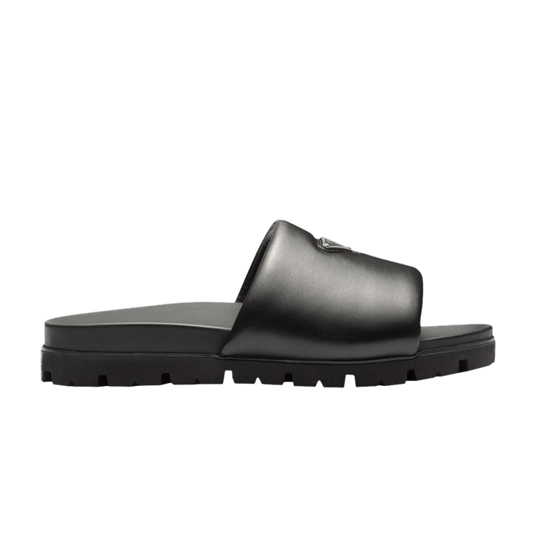 Prada Padded Nappa Leather Slide Black Price in India | Culture Circle