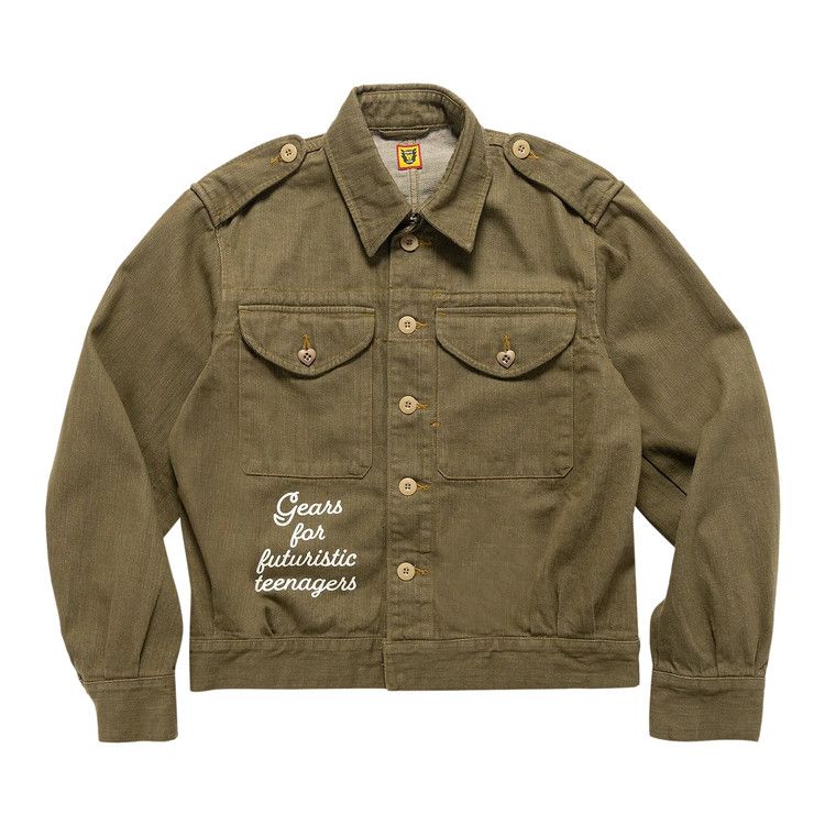 Human Made Military Denim Jacket Olive Drab Price in India | Culture Circle