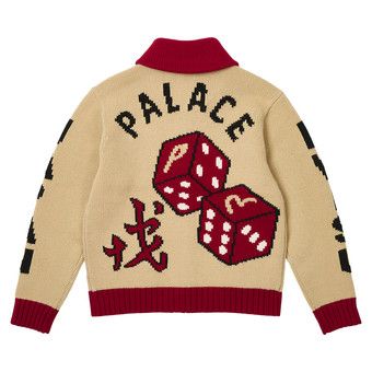 Buy Palace x Evisu Dice Cowichan Knit 'Cream' - P26EVSKW001 Buy Palace x Evisu Dice Cowichan Knit 'Cream' - P26EVSKW001