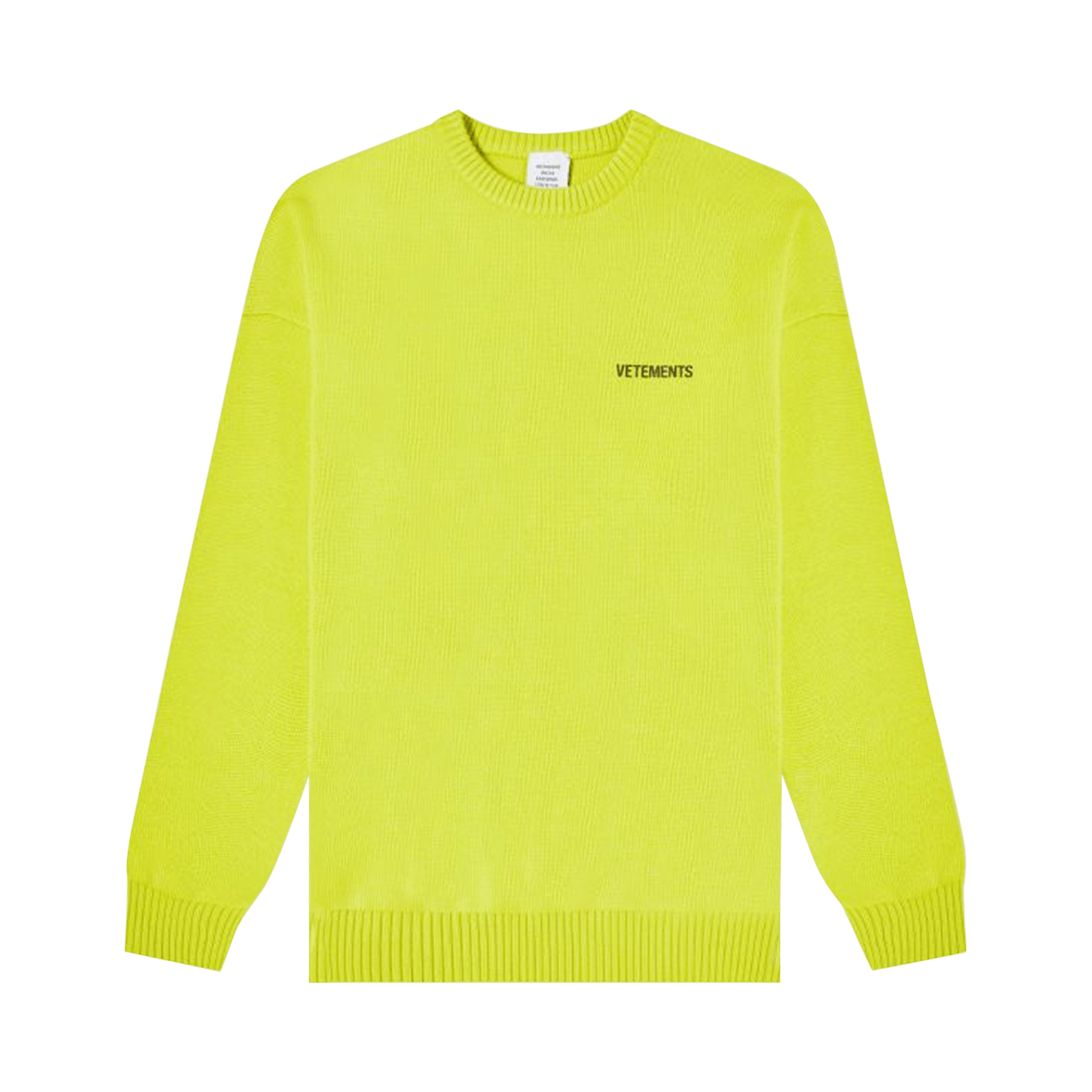 Vetements Iconic Logo Knitted Jumper 'neon Yellow' | ModeSens