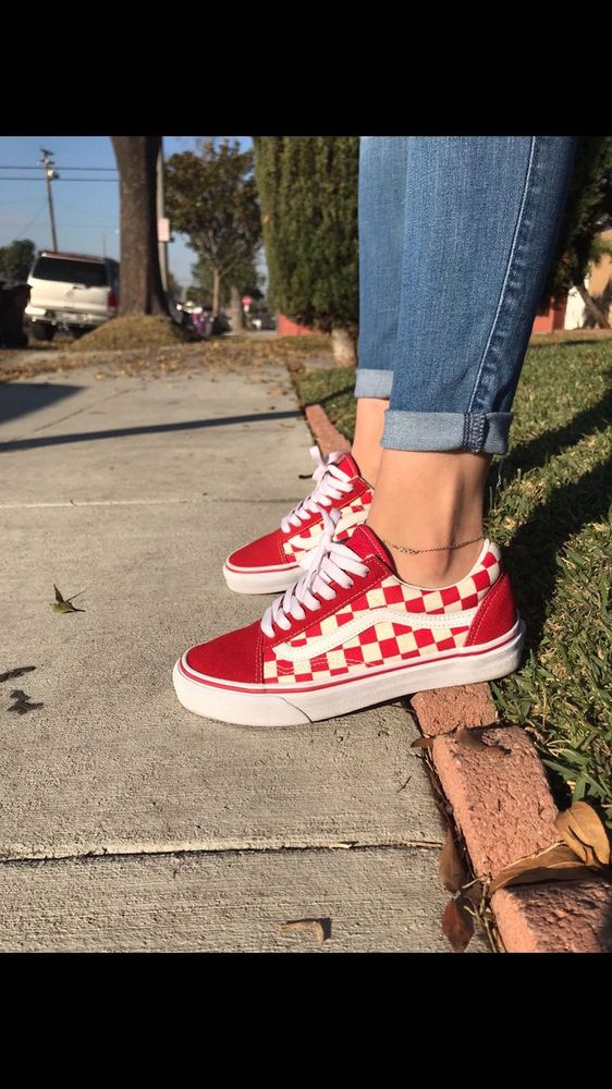 Old Skool 'Red Checkerboard' - Vans - VN0A38G1P0T | GOAT