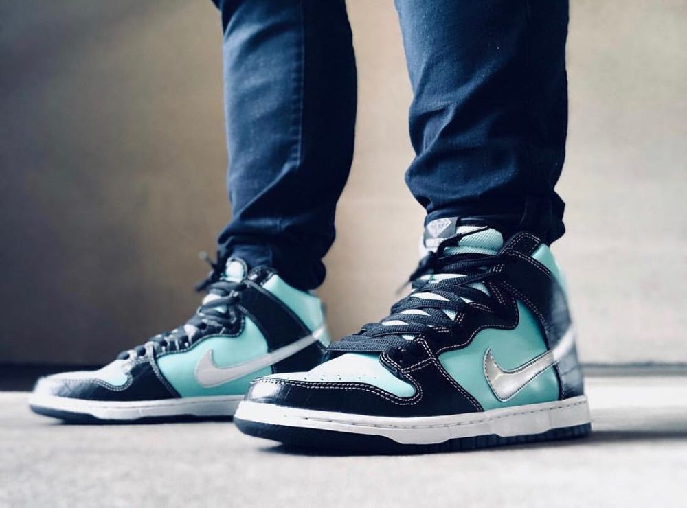 Diamond Supply Co. x Dunk High Premium SB 'Tiffany' - Nike - 653599 400 ...