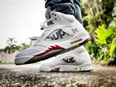 Supreme x Air Jordan 5 Retro 'White' - Air Jordan - 824371 101 | GOAT