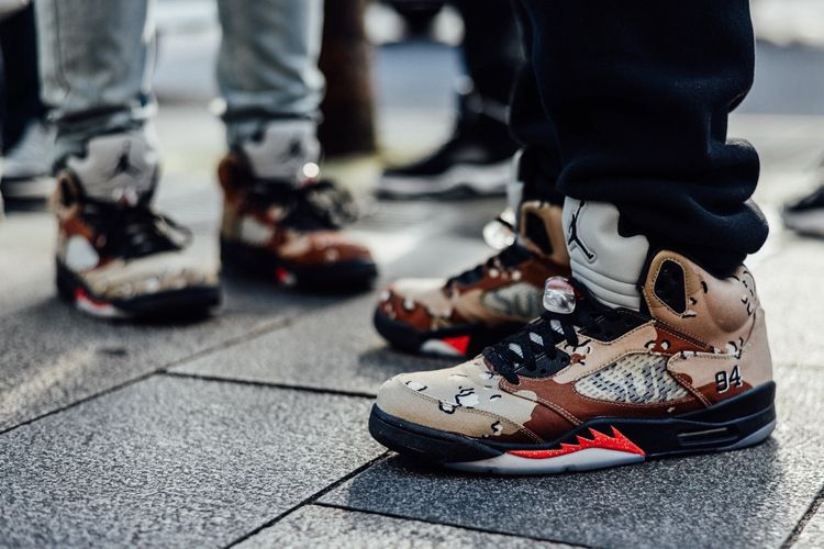 Supreme x Air Jordan 5 Retro 'Desert Camo' - Air Jordan - 824371 201 | GOAT